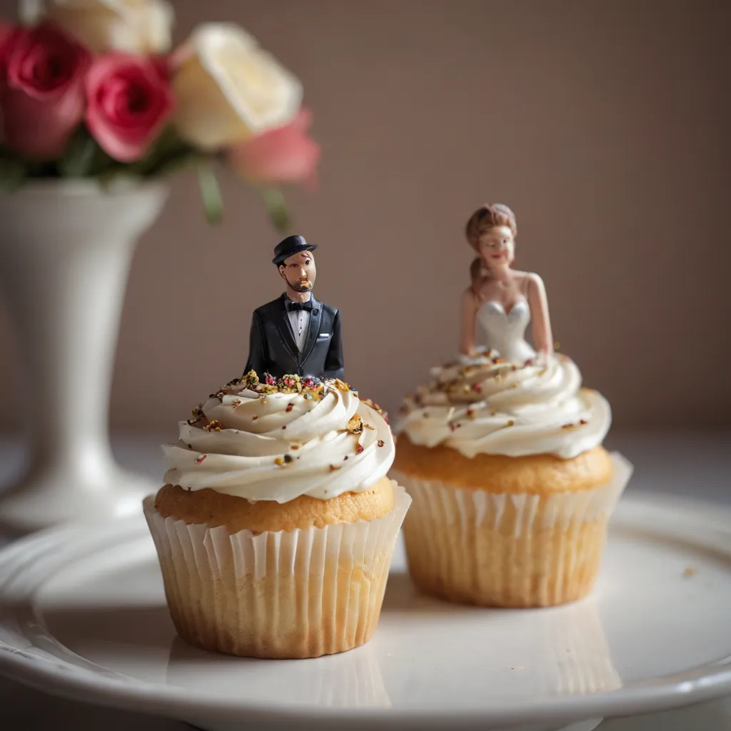 The Charm of Mr and Mrs Cupcake Toppers